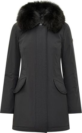 Peuterey Femme, Manteaux, Noir, Taille: 40 FR Manteau &agrave; Capuche Bord&eacute;e de Fourrure