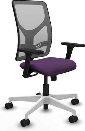 Piqueras y Crespo Verstellbarer Stuhl mit Rollen, 3D-Armlehnen, h&ouml;henverstellbare Lendenwirbelst&uuml;tze, ausgestattet mit 3 Positionen und Schneideschaum, Grau/Violett