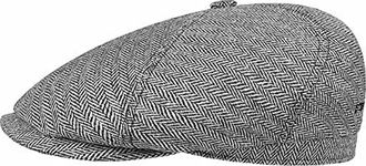 Stetson Casquette en Soie Milner Femme/Homme - Made in The EU Gavroche DEte avec Visiere, Doublure Printemps-ete Ete - 55 cm Noir-Blanc