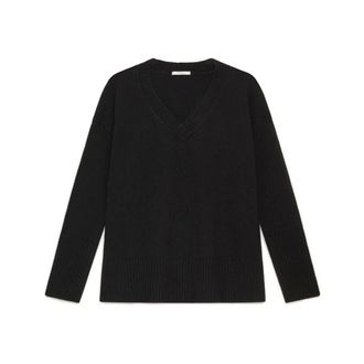 Maliparmi Maliparmi, Femme, Pulls, Noir, Taille: 44 FR Maille Col V Cachemire M&eacute;rinos