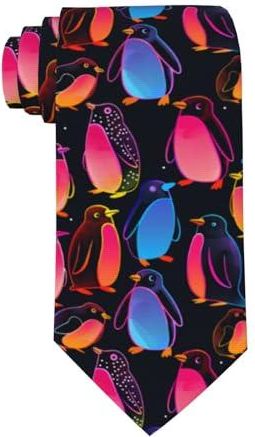 Generic Pingouins De Dessin Animé Colorés Cravate Homme Doux Cravates Classique Cravate Pour Accessoires Formelle Fêtes