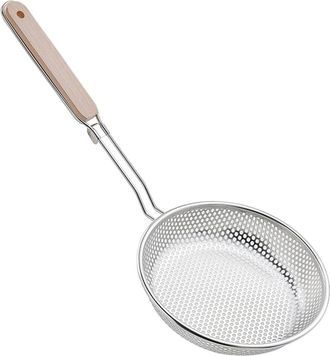 Cabilock Langer Edelstahl Schaumlöffel Mit Griff Feinmaschiges Abseihlöffel Und Siebkelle Für Küche Abtropfsieb Und Küchenutensilien Zum Kochen Und Frittieren