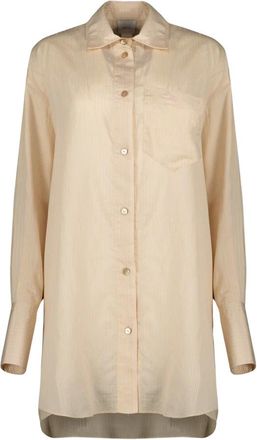 Patou Femme, Blouses et Chemises, Multicolore, Taille: 36 FR Chemise en Soie Ray&eacute;e Oversize