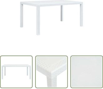 vidaXL Table ext&eacute;rieure - Table de jardin Blanc 150x90x72 cm Plastique Aspect de rotin