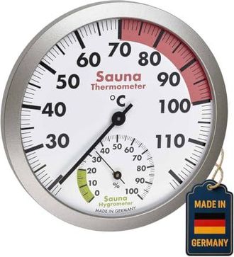 TFA Dostmann Analoges Sauna-Thermo-Hygrometer, hitzebest&auml;ndige Materialien, Temperatur, Luftfeuchtigkeit