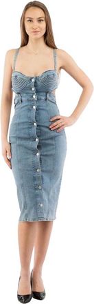 Moschino Femme, Robes, Bleu, Taille: 38 FR Robe Midi