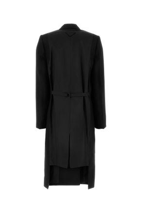 Prada Womens Black Wool Coat Nero Wv-Vi Cappotti