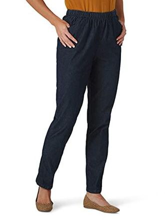 Chic Classic Collection Stretch Elastic Waist Pull-on Legging Pant Jeans, Denim foncé, 48 Petite Femme