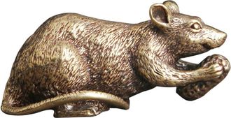 Amosfun Verschlei&szlig;feste Messing Mausfigur Desktop Deko Filigran Stabile Wohnaccessoire F&uuml;r Innenbereich