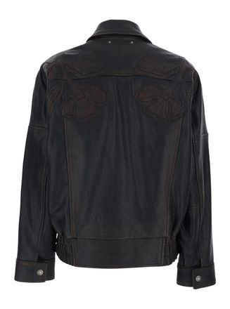 Golden Goose Womens Jacket Journey Brown Leather Ovine Coat