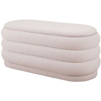 Vente-Unique Vente-unique - Banc coffre - Velours c&ocirc;tel&eacute; - Cr&egrave;me - ecambi