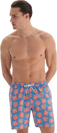 Dagi Mens Fashion Shorts Swim Trunks, Blue-Salmon, 50