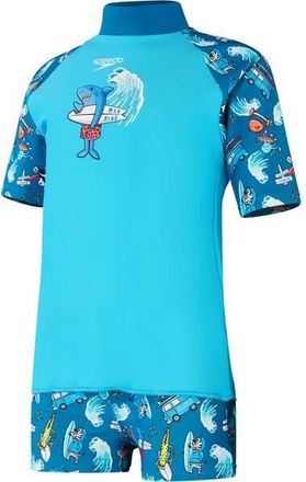 Speedo Kinder Schwimmanzug PRT SS RASH TOP ASHT IM BLUE/BLUE