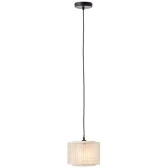 Brilliant lampe, suspension Odar 22cm noir / beige, 1x A60, E27, 42W, c&acirc;ble peut &ecirc;tre raccourci / r&eacute;glable en hauteur