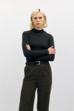 Rotholz Damen vegan Longsleeve Heavy Ribbed Schwarz