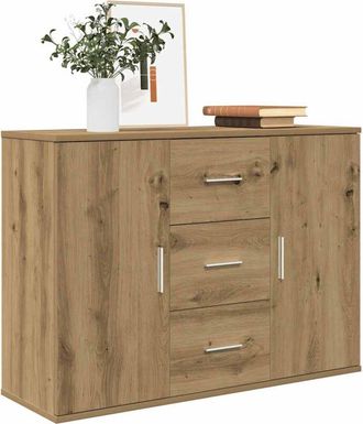vidaXL Buffet ch&ecirc;ne artisanal 90x29,5x65 cm bois ding&eacute;nierie - Vidaxl