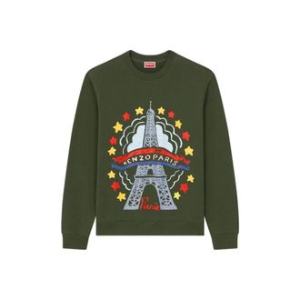 Kenzo Drawn Varsity Sweater - - Sweatshirts & Hoodies - Herren - Gr&uuml;n - L