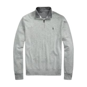 Polo Ralph Lauren Grauer Luxus Jersey Quarter-Zip Pullover - - Sweatshirts & Hoodies - Herren - Grau - 2XL