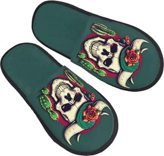 Generic Pantoufles En Feutre Cr&acirc;ne Et Cactus L&eacute;gers Pantoufles Unisexe Maison Slippers Pour Voyage Chambre Int&eacute;rieur M