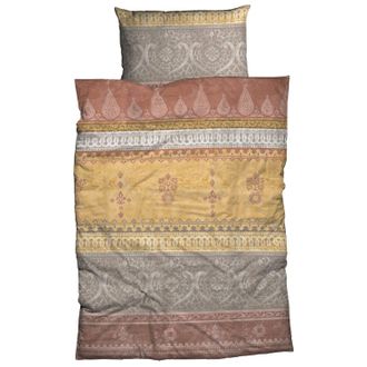 Sister S Biber Bettw&auml;sche Indi 135 cm x 200 cm braun-currygelb