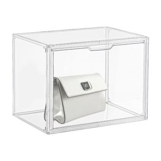 Generic Transparente Brieftasche Aufbewahrungsbox, Handtasche Aufbewahrungsorganisator, Stapelbare Aufbewahrungsbox Vitrin mit Magnett&uuml;r f&uuml;r Brieftaschenkuppl