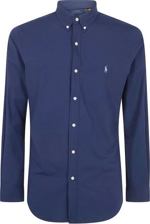 Polo Ralph Lauren Homme, Chemises, Bleu, Taille: M Long Sleeves Sport Shirt