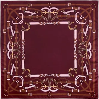 Mango Chain-print scarf bordeaux - Femme - Taille unique - MANGO