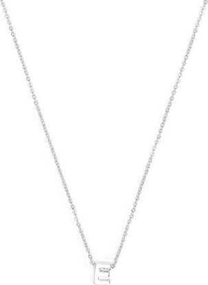 Luxenter Collier Alphabet finition argent - Lettre E, Mediano, M&eacute;tal, Sans pierre pr&eacute;cieuse