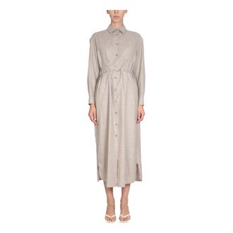 Aspesi Midi Hemdblusenkleid - - Dresses - Damen - Beige - XS