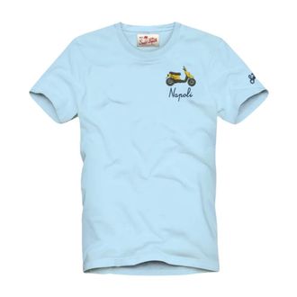 MC2 Saint Barth Portofino Baumwoll-T-Shirt mit Frontprint - - Tops - Herren - Blau - XL