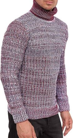 R-Neal Rollkragenpullover Melierter Grobstrick Rollkragen Pullover Streetwear Basics