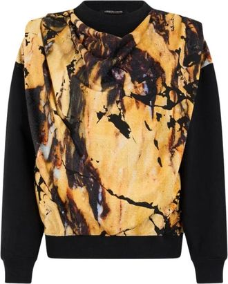Roberto Cavalli Marmorprint-Sweatshirt - - Sweatshirts & Hoodies - Damen - Mehrfarbig - L