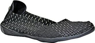 bernie mev. Chaussures de Ballet Plates Catwalk pour Femmes (Black Silver, EU_Footwear_Size_System, Adult, Women, Numeric, Medium, Numeric_37)