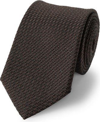 CHARLES TYRWHITT Italienische Krawatte aus Grenadine-Seide - Schokoladenbraun