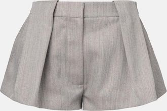 Stella McCartney Short à taille haute en laine mélangée