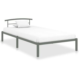 vidaXL Bettgestell Grau Metall 90x200 cm Vidaxl
