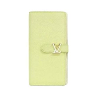 Louis Vuitton Portefeuille long vertical en cuir de veau Pre-owned - Femme - Pre-owned - Vert - Taille: ONE Size
