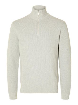 Selected Troyer SLHDANE LS KNIT STRUCTURE HALF ZIP NOOS Baumwolle, regular fit