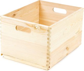 Compactor SKYR - Holzbox NATURE XL 40x30x23 cm - Natürliche Aufbewahrungsbox aus FSC-Kiefernholz - Hergestellt in Polen - Ideal für Wohnzimmer, Schlafzimmer, De