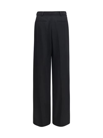 Saint Laurent Fluid Grain de Poudre Trousers - Black