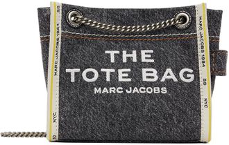 Marc Jacobs Cabas The Tote Bag noir en denim &agrave; bandouli&egrave;re en chaine