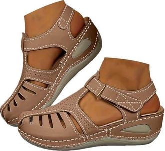 Generic Sandales orthop&eacute;diques pour femme - Bout ferm&eacute; - Soutien de la vo&ucirc;te plantaire - Sandales compens&eacute;es - Sangle de cheville ajour&eacute;e - L&eacute;g&egrave;res - Chaussur