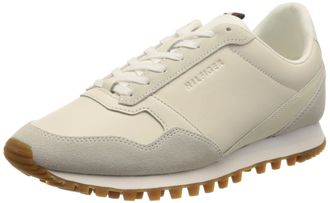 Tommy Hilfiger Herren Runner Sneaker Elevated Runner Leather Mix Sportschuhe, Beige (Light Cast), 46 EU