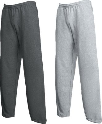 Fruit Of The Loom Herren 2er Jogginghose Set Classic Offen Leg Jog Pants M L XL XXL 3XL Verschiedene Farbsets & HLKauf-Block (1x Grau, 1x Dark Heather & 1x HLKauf-Block