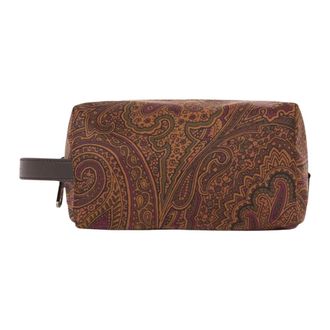 Etro Petite pochette en nylon motif Arnica - Homme - Sacs - Brun - Taille: ONE Size