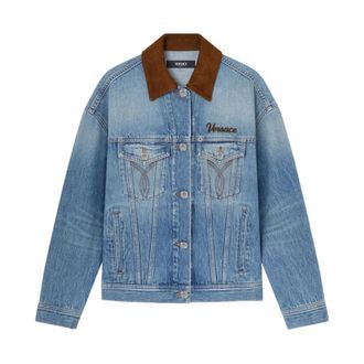 Versace Denim Baumwolljacke - - Jackets - Damen - Blau - XS