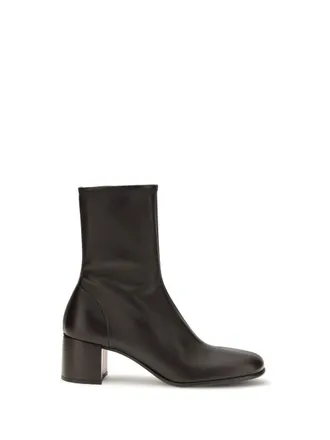 Prada Womens Ankle Boots Stretch Nappa Leather Dark Brown Upper: Lamb (ovis Aries)