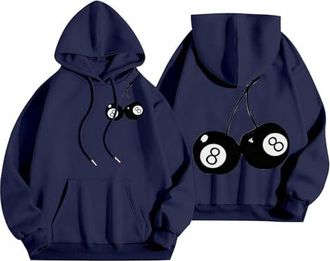 Generic Sweat &agrave; capuche pour femme avec poche - Surdimensionn&eacute; - Confortable - Manches longues - D&eacute;contract&eacute; - Tendance - Graphique - Pull de sport dext&eacute;rieur
