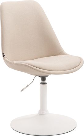 Clp Esszimmerstuhl Maverick I Stoff-Bezug I Drehstuhl, Farbe:Creme, Gestell Farbe:weiß