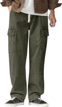 Generic Pantalon dext&eacute;rieur respirant pour homme pour la randonn&eacute;e et la marche - L&eacute;ger et durable - Taille &eacute;lastique, Vert noir, XXL